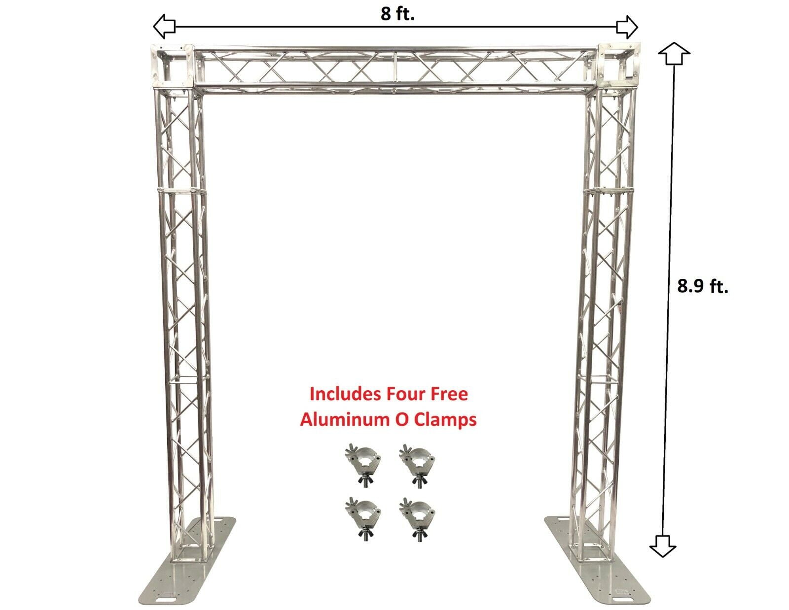 8.9 ft Height Square Aluminum Truss Goal Post System For DJ Lights Speakers PA - Walmart.com
