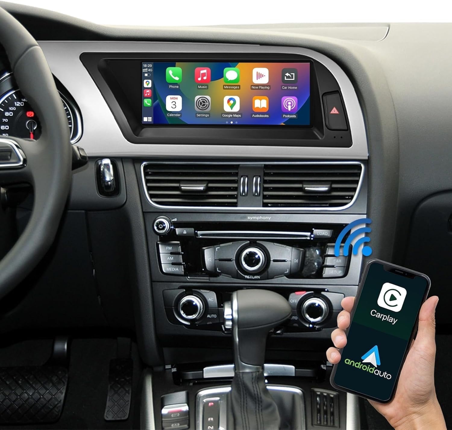 8.9 inch Touchscreen Wireless CarPlay Android Auto Multimedia Car Radio ...