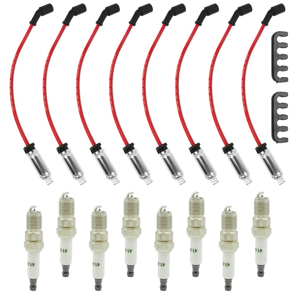 8* 9748UU 48322 Wires Red + 8* 41-962 Iridium Spark Plugs For Chevy ...