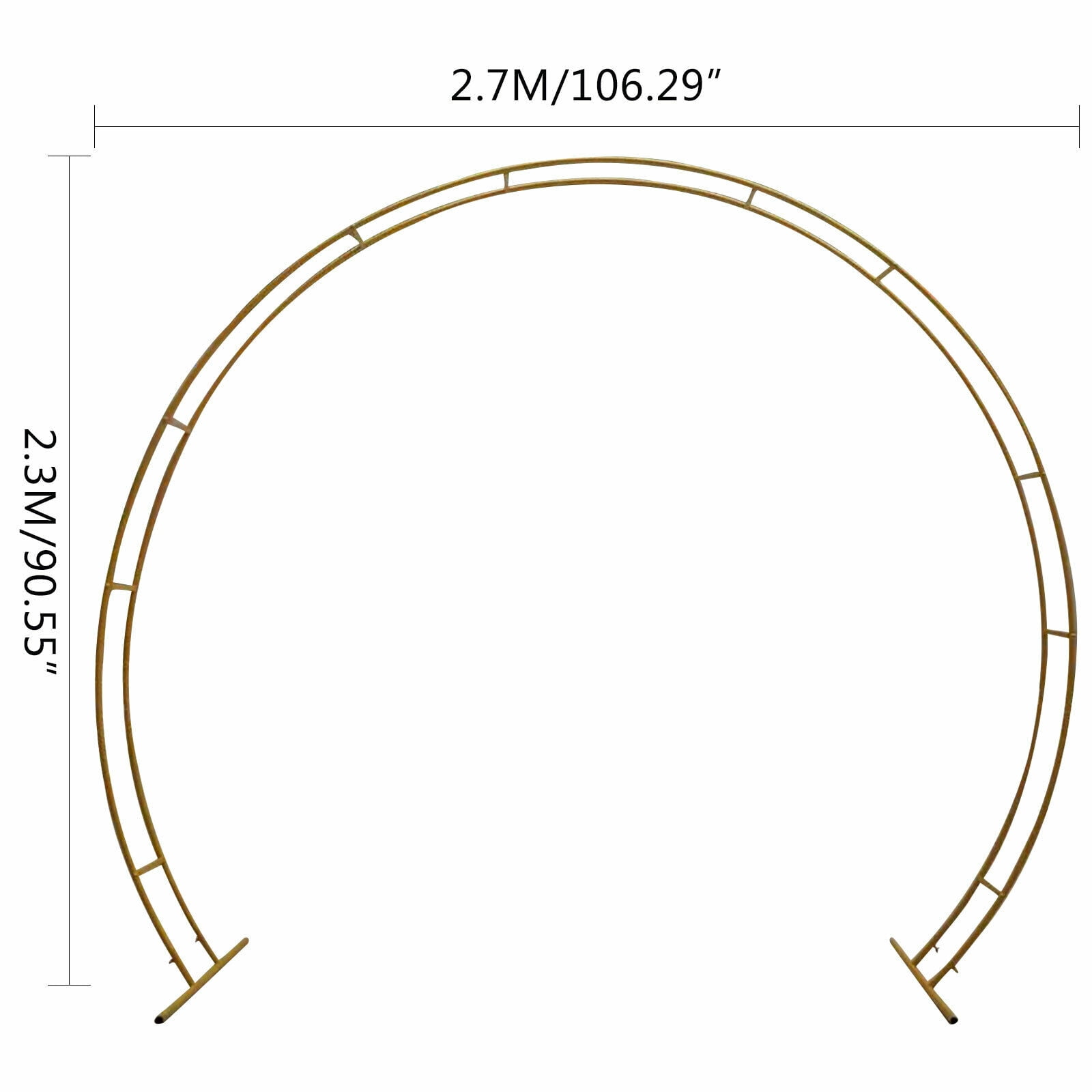 8.9ft Gold Circular Round Metal Arch Backdrop Stand Wedding Party ...