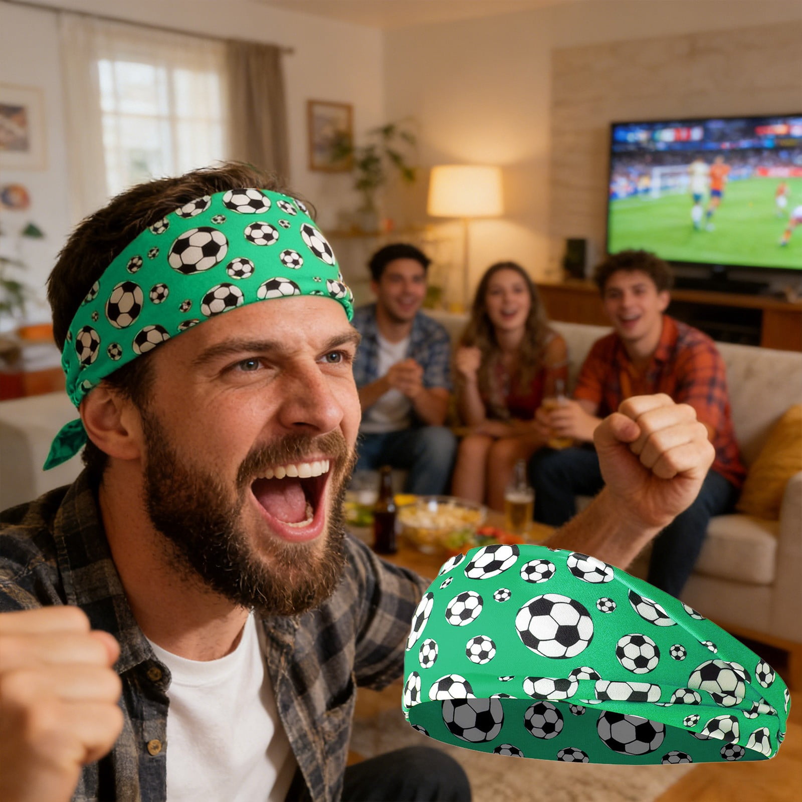 8.9x3.5 Inch Football Headband for Women Men, Soccer Sport Headband ...