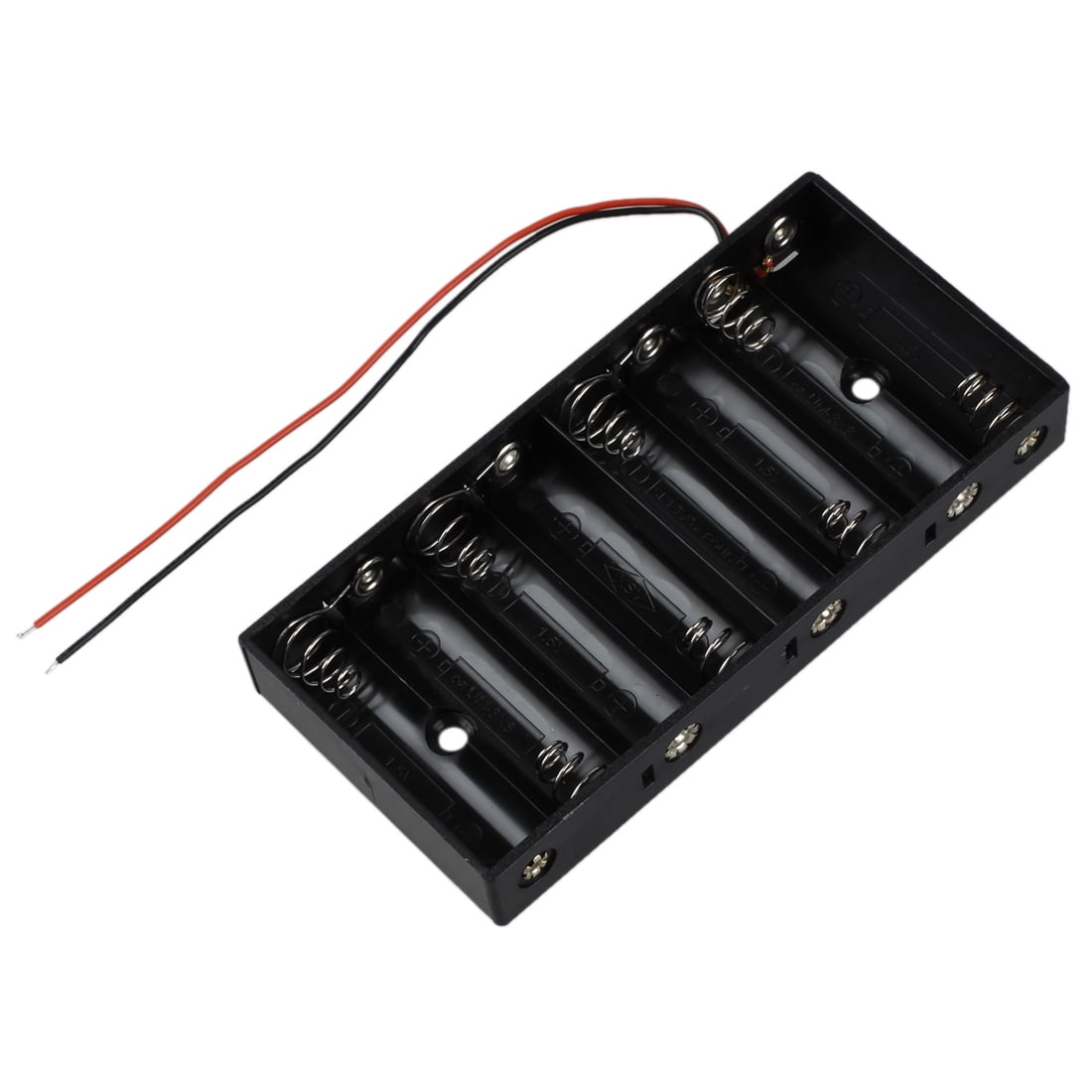 8-AA Slots Battery Spring Clip Holder Case Plastic Storage Box Flat ...