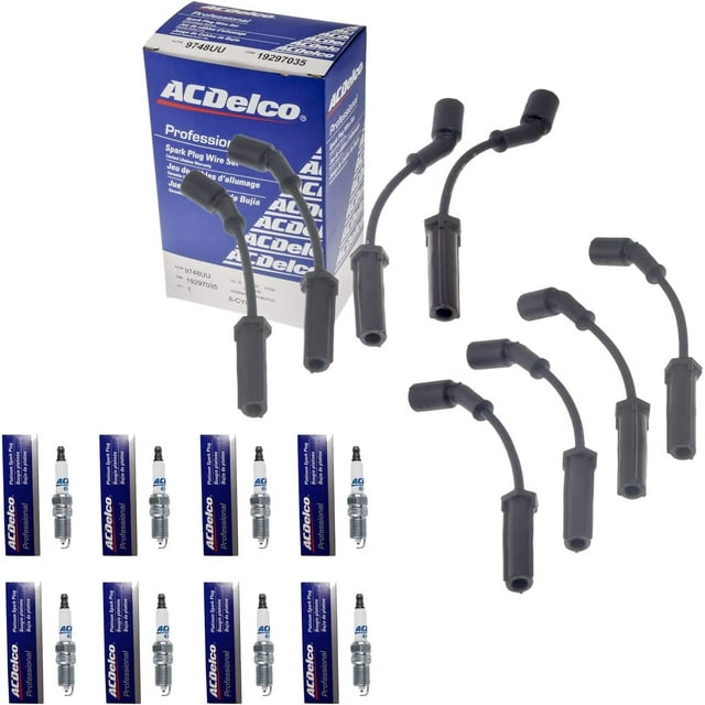 8 ACD-OEM Spark Plug Wires + ACD-OEM Double Platinum Spark Plugs 41-962 For LS3 LS7 LS9 ...