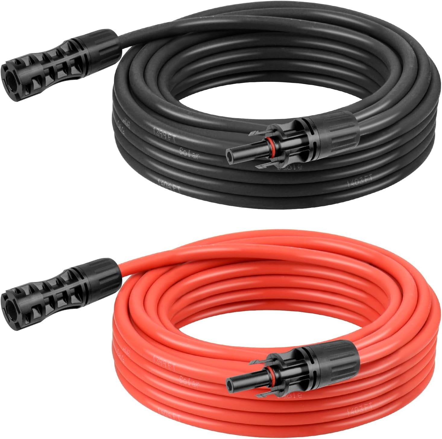 8 AWG Solar Extension Cable 20FT Black + 20FT Red, 8 Gauge Solar Panel ...