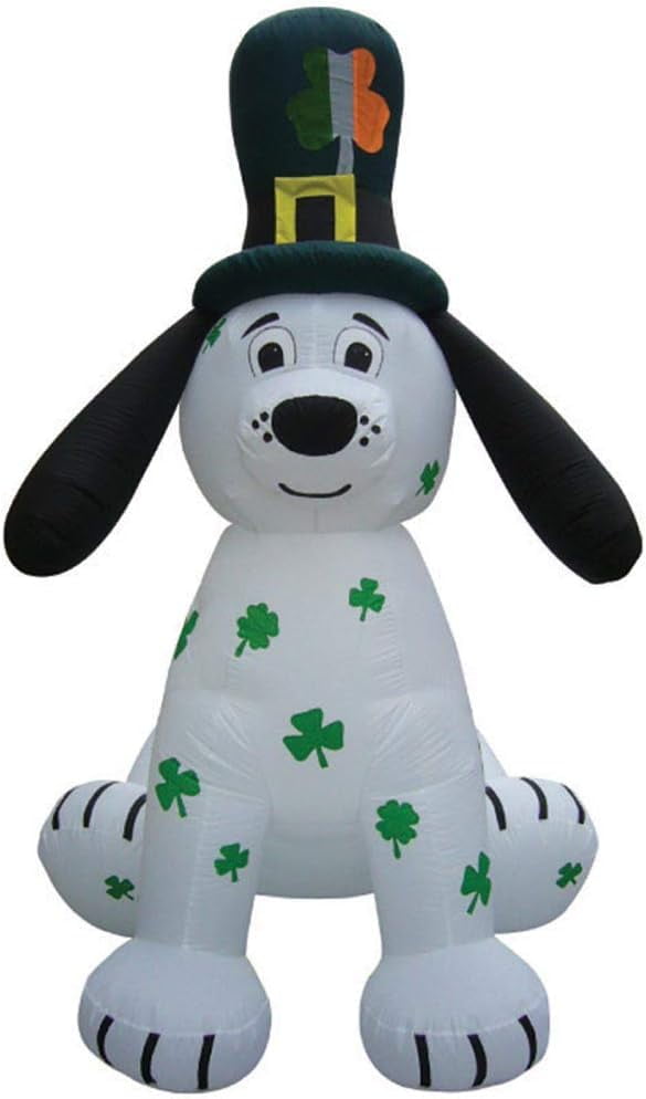 8' Air Blown Inflatable St. Patrick's Puppy w/ Shamrock Spots Y403 ...