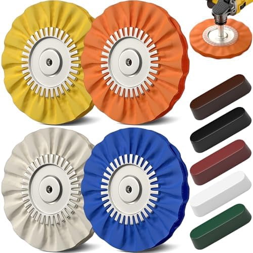 8" Airway Buffing Wheels for 4.5" Angle Grinder, 9PCS Buffer Polisher ...