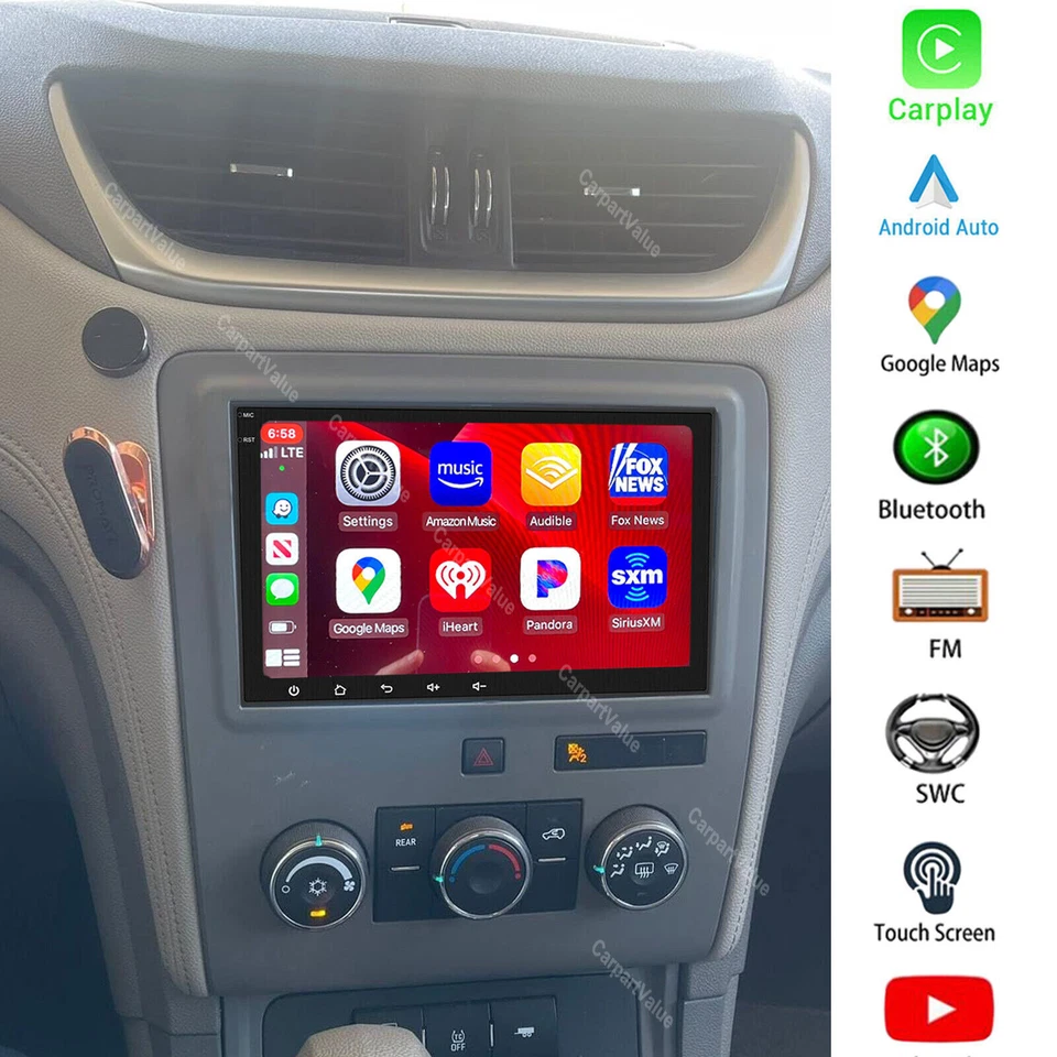 8" Android 15 Car Stereo Compatible for Chevrolet Traverse 2009-2017, 2 ...