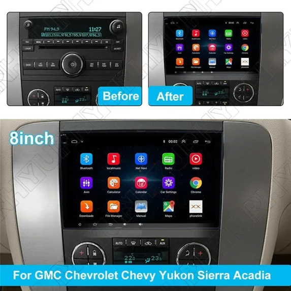 8" Android 15 Car Stereo Compatible for GMC Sierra 2007-2018 GMT900 ...