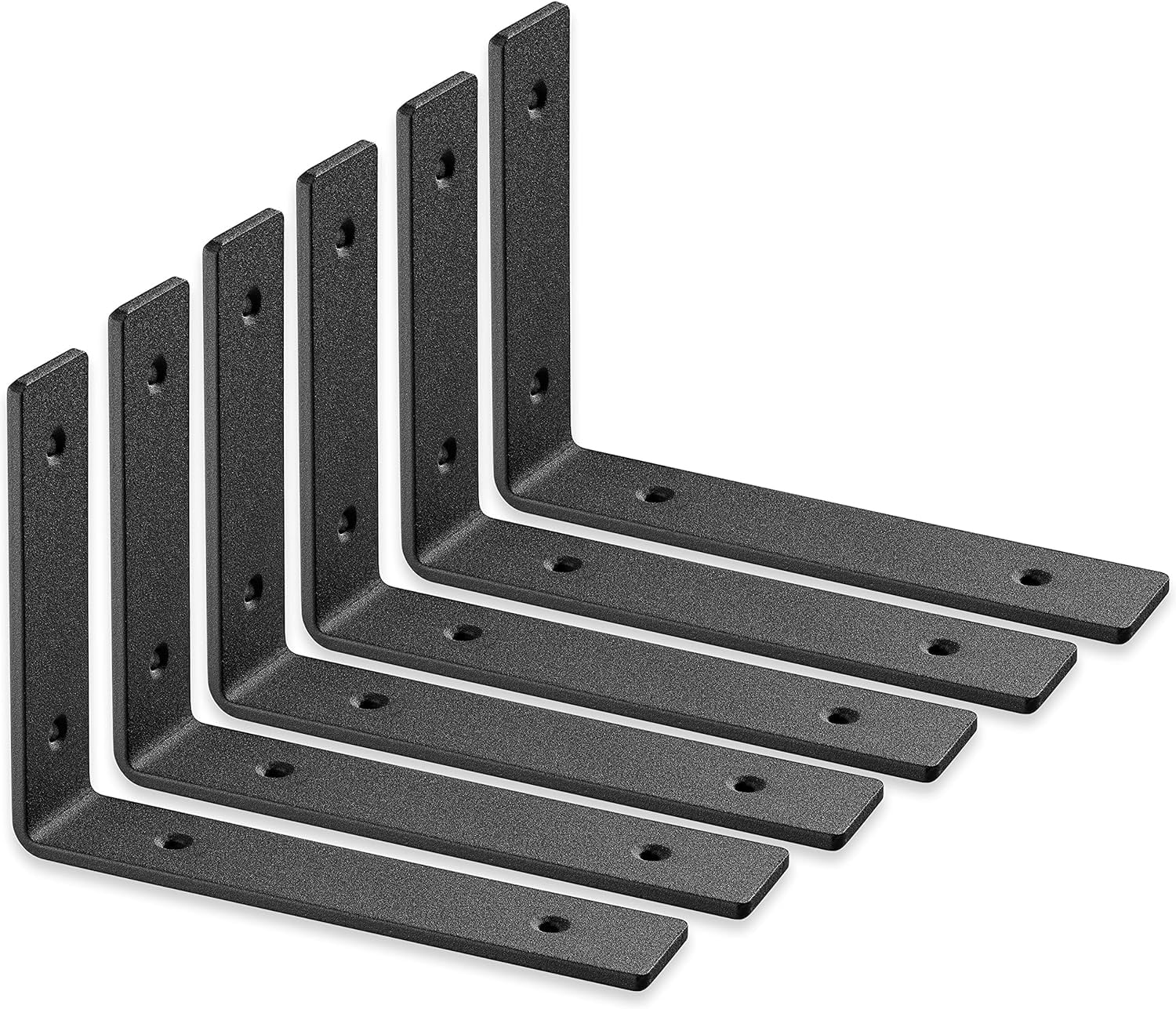 8,Ao Heavy Duty Shelf Brackets (6pcs) - L Shelf Brackets Black - Hook ...