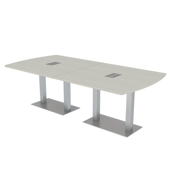 12' Modular Oval Conference Table With Metal Bases And Electric Units ...