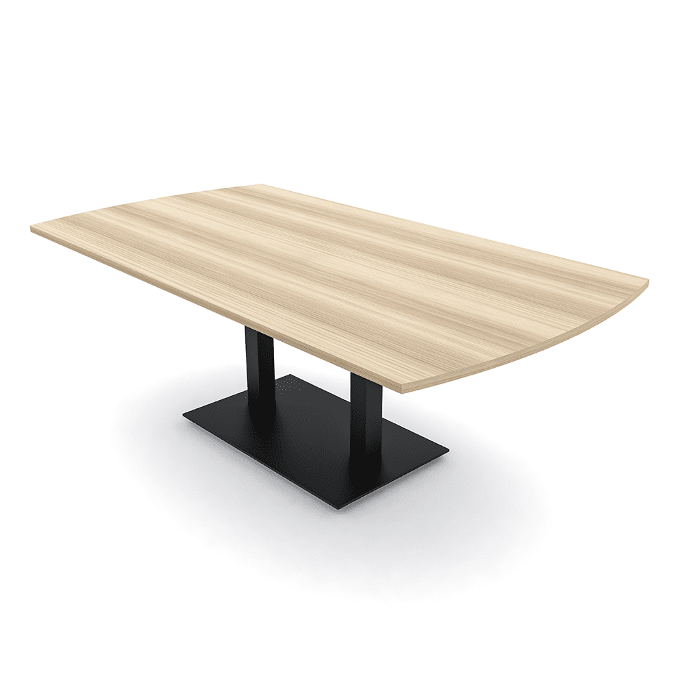 8' Arc Rectangle Powered Conference Room Table Square Metal Bases ...