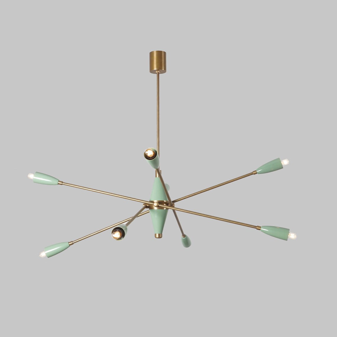 8 Arm Brass Sputnik Cone Shade Chandelier Light Fixture - Walmart.com