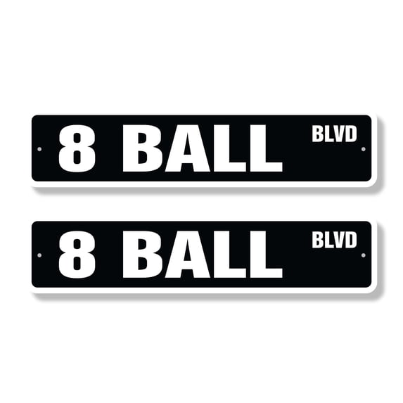 8 BALL Classic Street Sign (2 Pack) billiards pool cue pooltable darts ...