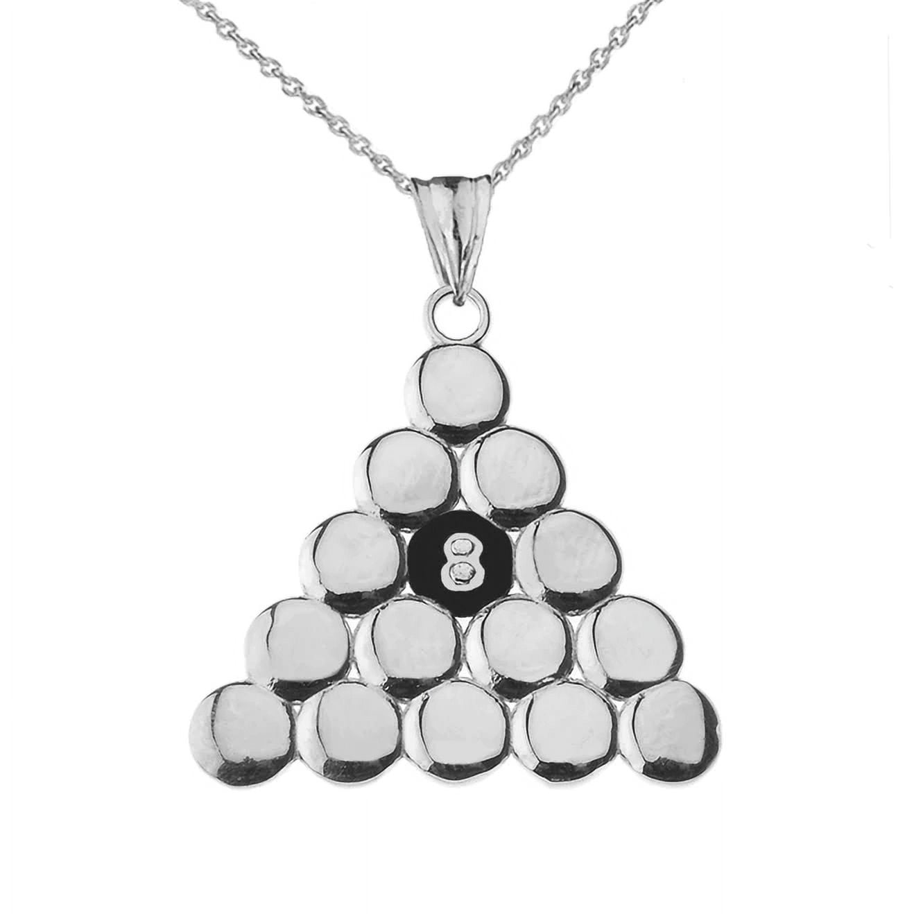 8 BALL POOL PENDANT NECKLACE IN WHITE GOLD - Walmart.com