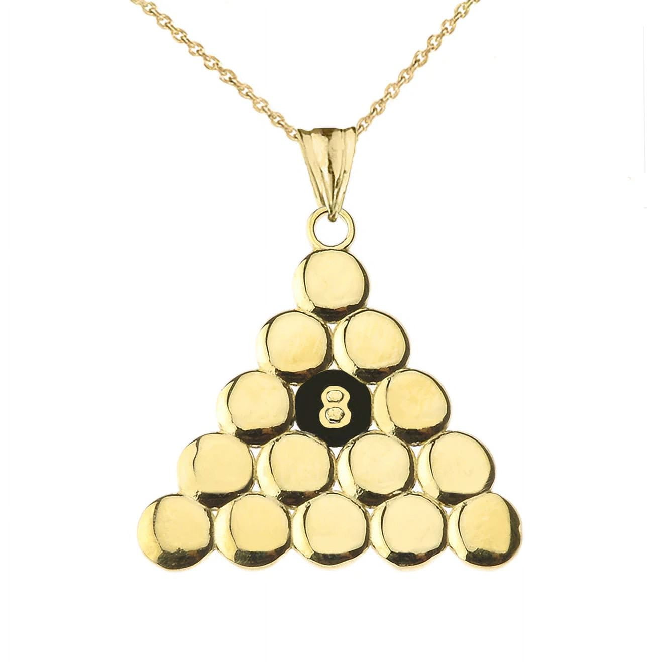 8 BALL POOL PENDANT NECKLACE IN YELLOW GOLD - Walmart.com