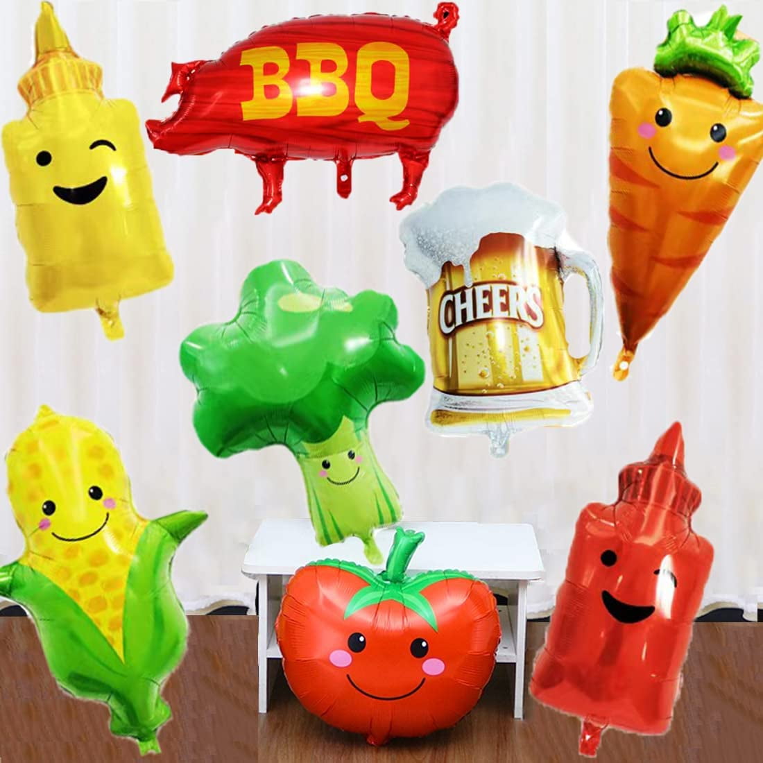 8 BBQ Theme Balloons - Perfect for Summer Barbecue Parties - Walmart.com