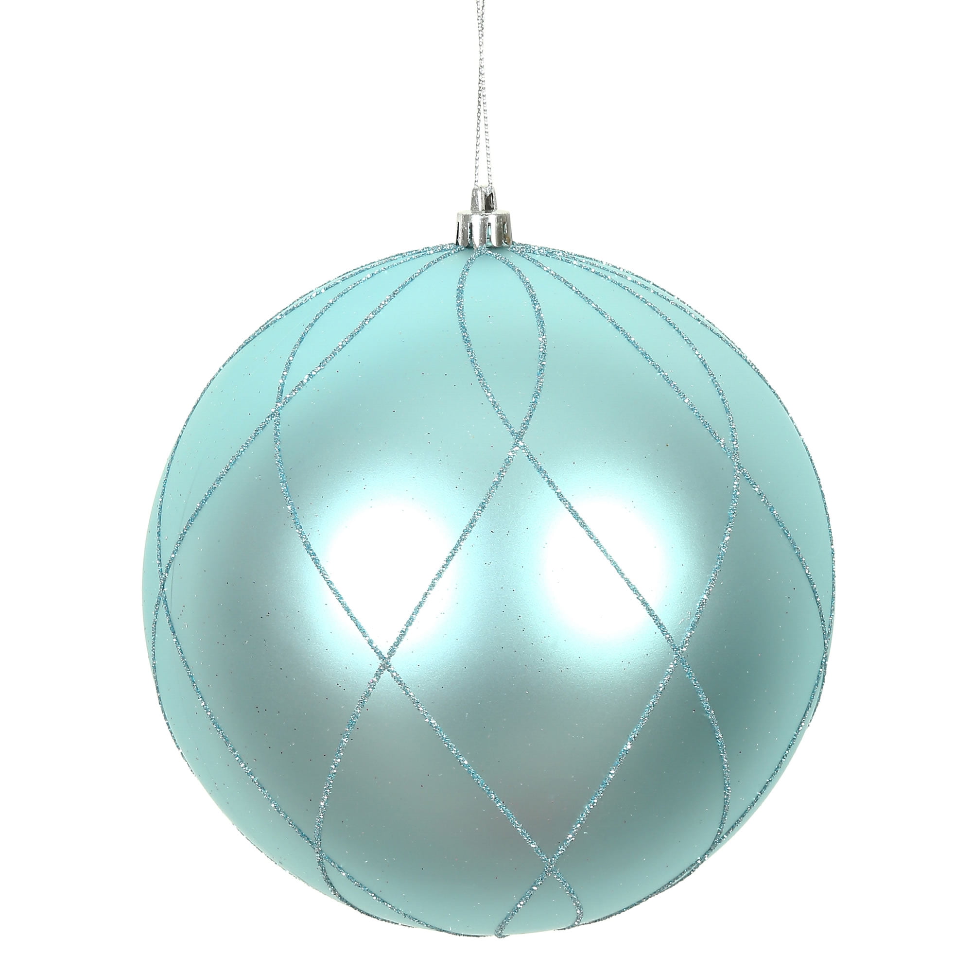 8" Baby Blue Matt Glitte Swirl Ball 1/Bx - Walmart.com