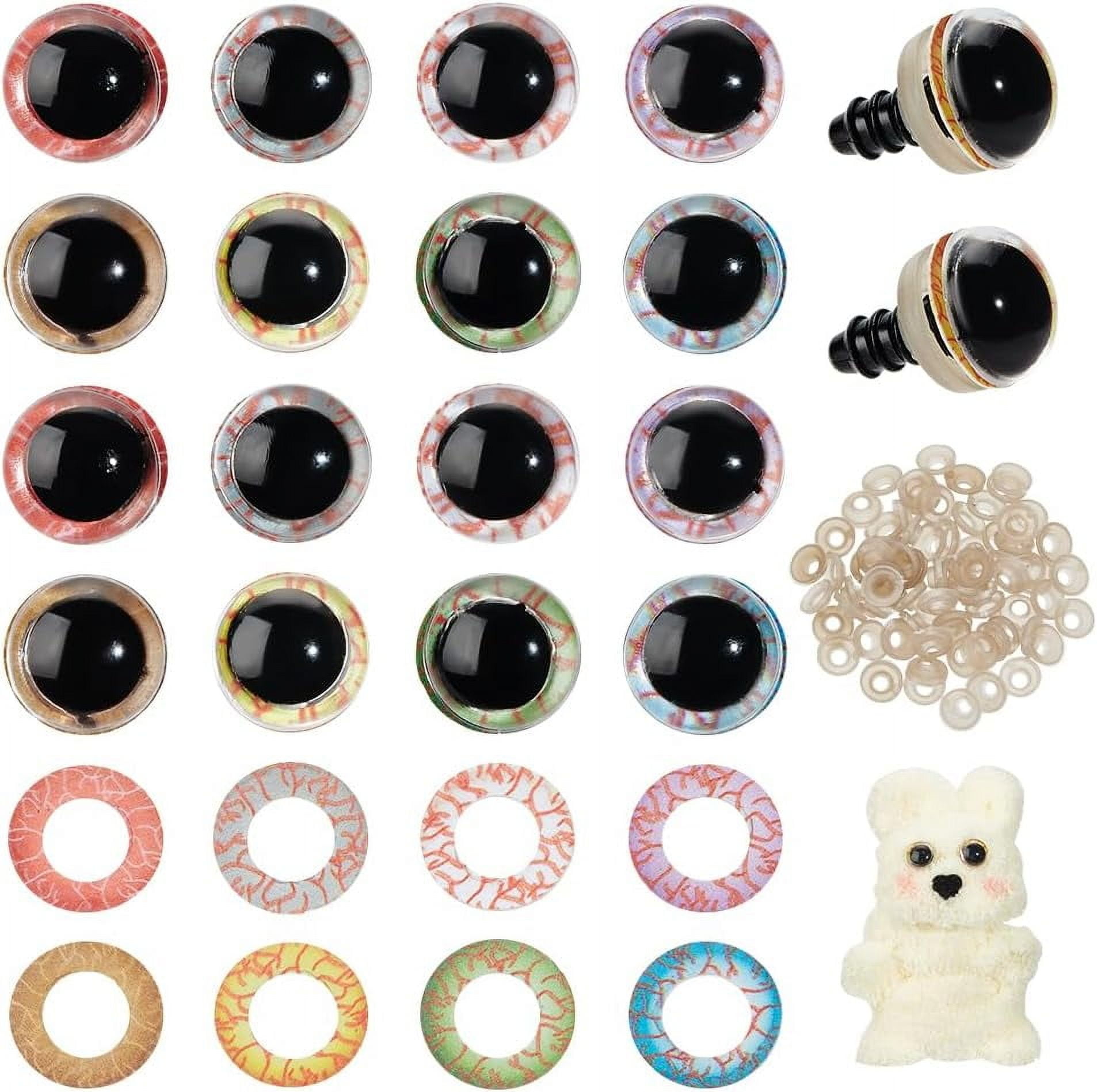 8 Bags 8 colors Plastic Craft Eyes Safety Eyes with Blood Streak ...