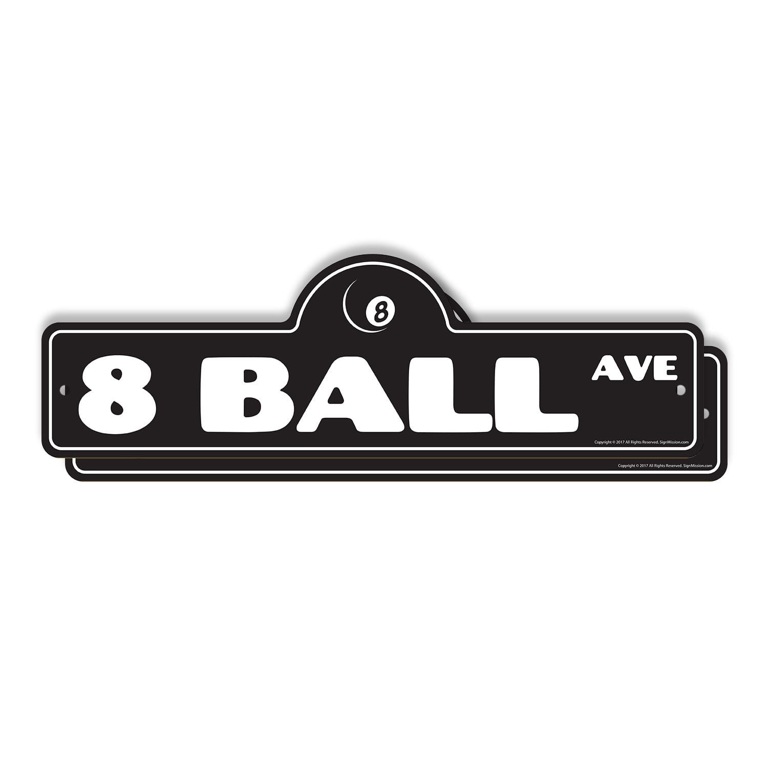 8 Ball (2 Pack) Plastic Street Sign - 6 Inch X 18 Inch Gift Pool ...