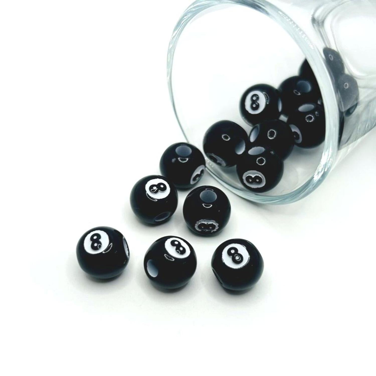 8 Ball Acrylic Pool Beads, 12x12mm - Walmart.com