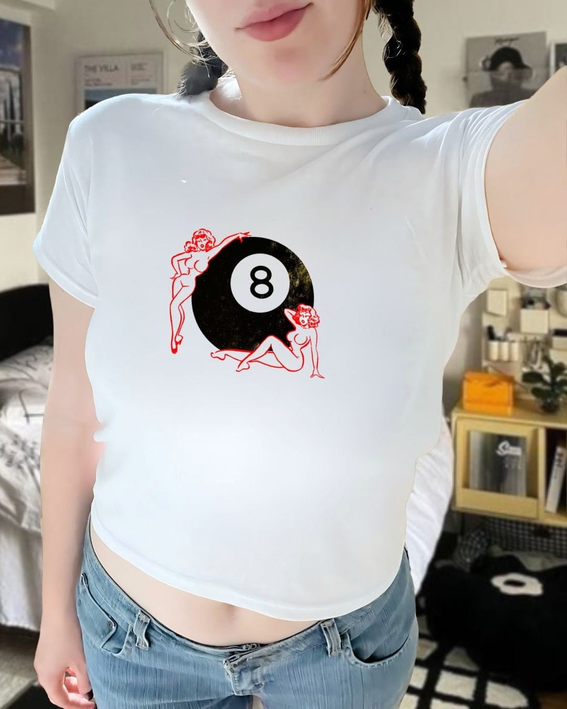 8 Ball Baby Tee, Lucky Black 8 Ball, Retro Girls, Pinup Girl, Mod Girl ...