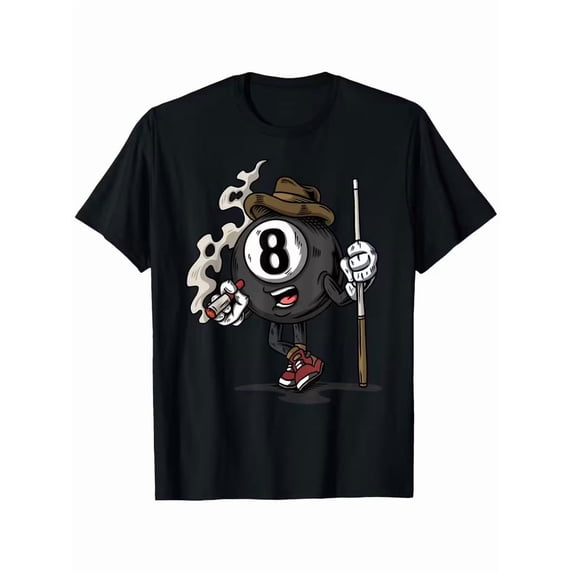 8 Ball Billiard Pool Player Graphic T-Shirt - Walmart.com