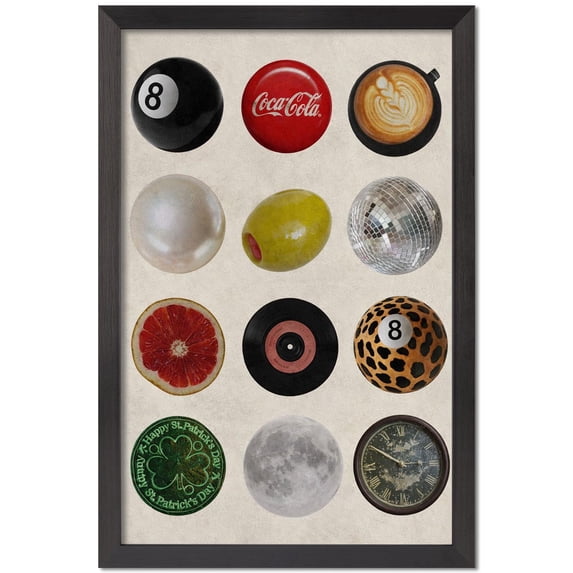 8 Ball Collage Poster Retro Leopard Pool Ball Wall Art, Poster Only ...