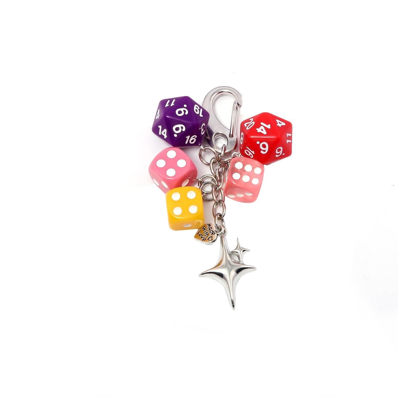 8 Ball Dice Charm Keychain - Cool Black Bag Purse Handbag Backpack Car ...