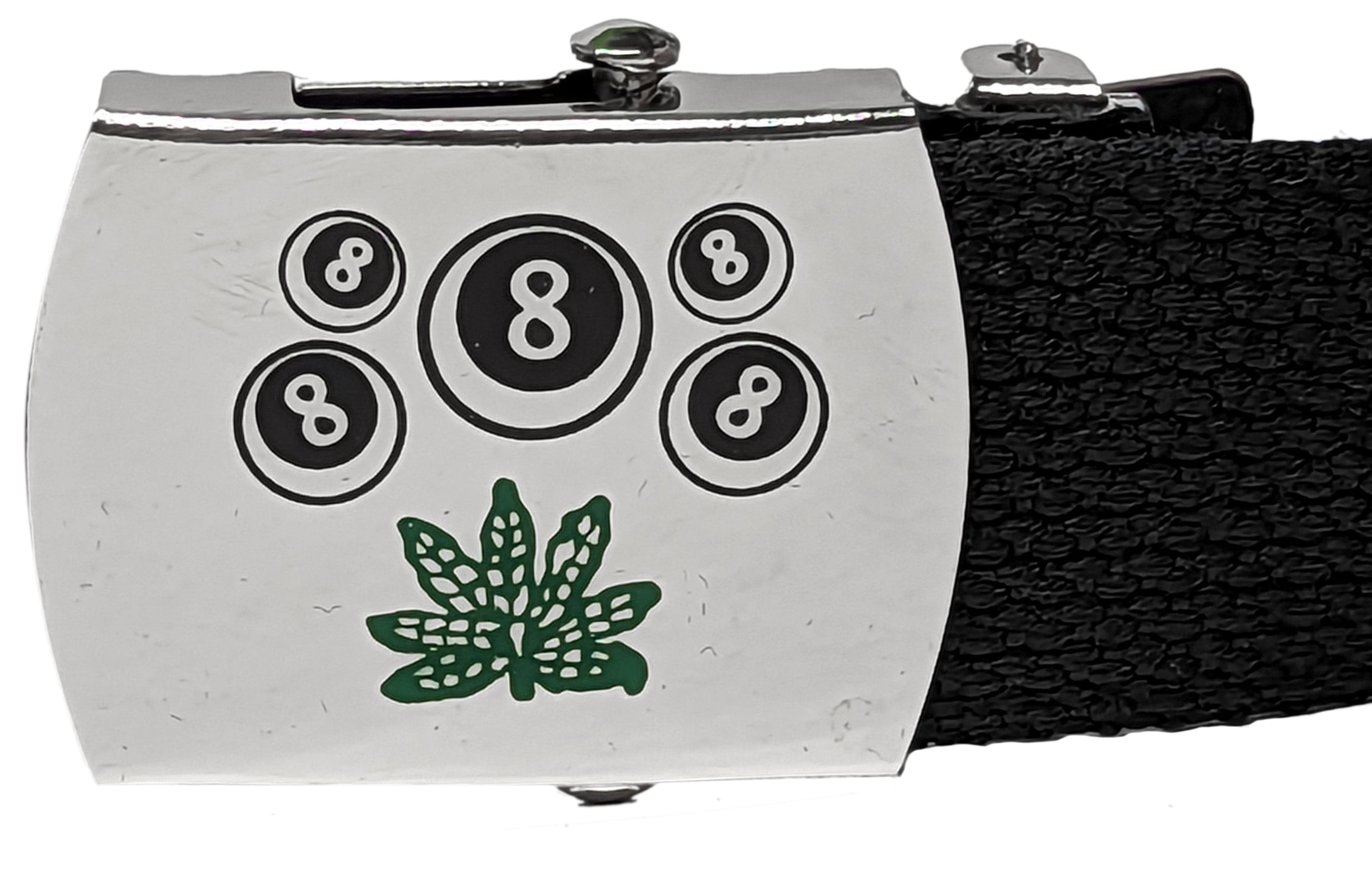 8 Ball Leaf Silver Chrome Metal Buckle for Web Belt - Walmart.com