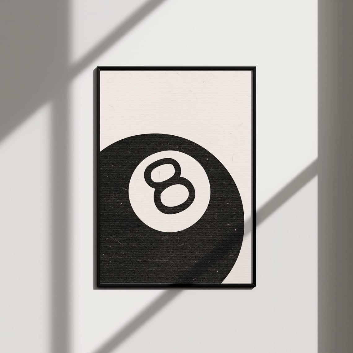 8 Ball Neutral Retro Aesthetic Minimalist Funky Wall Decor, Unframed ...