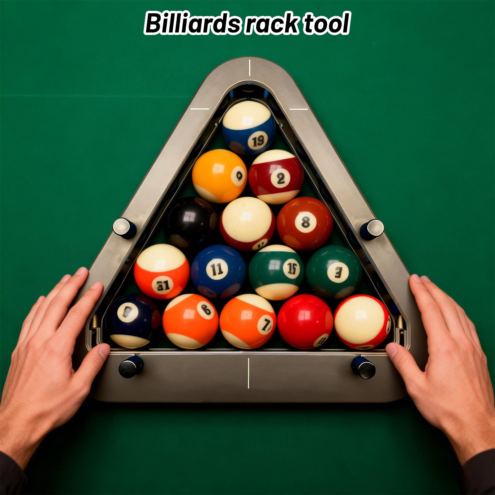 8-Ball PRO Precision Billiard Rack, Heavy Duty Solid Wood Triangle/Pool ...