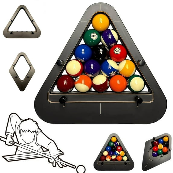 8-Ball PRO Precision Billiard Rack, Heavy Duty Triangle Pool Ball Racks ...