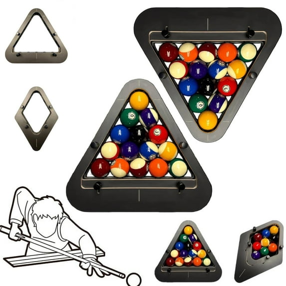 8-Ball PRO Precision Billiard Rack, Heavy Duty Triangle Pool Ball Racks ...