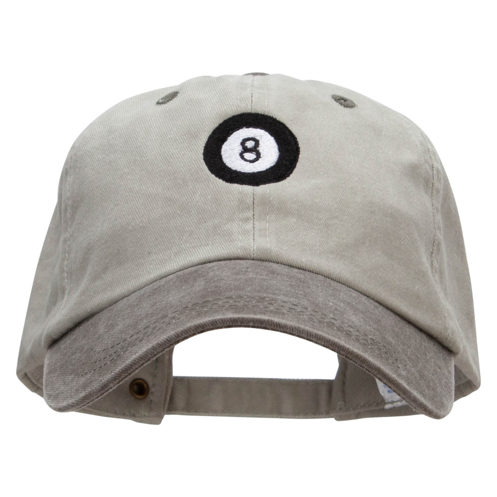 8 Ball Pool Embroidered Pigment Dyed Wash Cap - Beige Brown OSFM ...