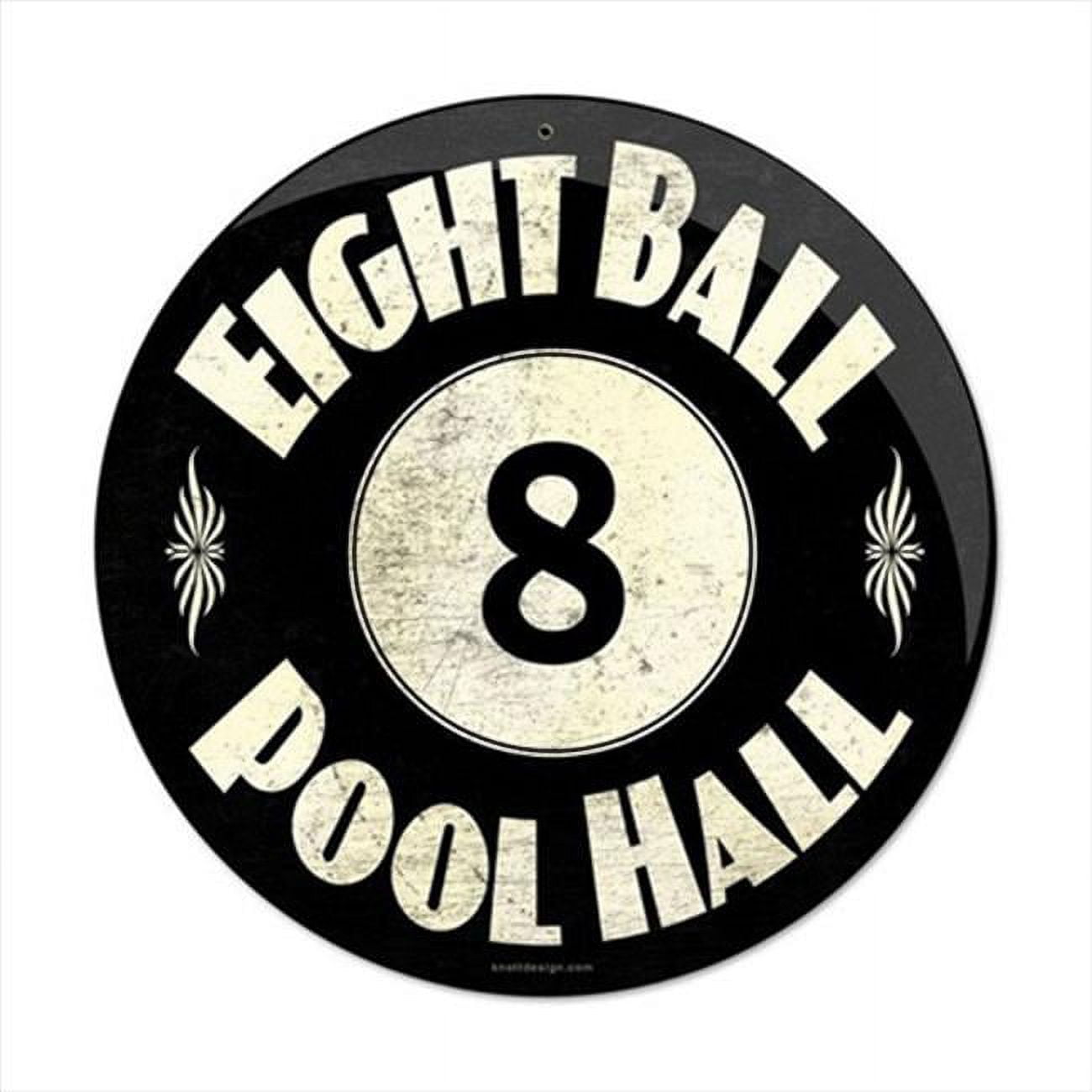 8 Ball Pool Hall Sports and Recreation Round Metal Sign - Walmart.com