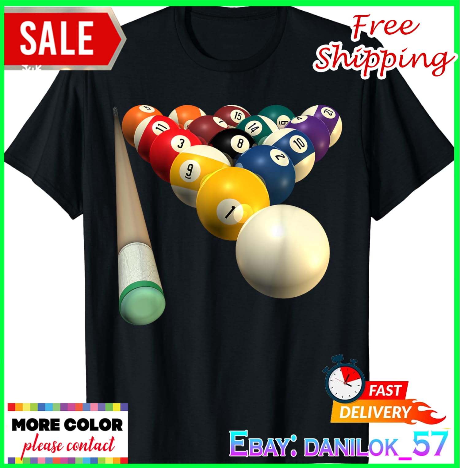 8-Ball Pool Team Bar League Billiards Men Women T-Shirt - Walmart.com