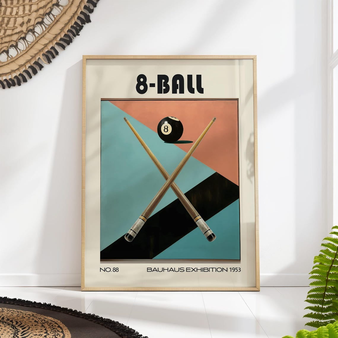 8-Ball Pool Wall Art Print, Bauhaus Exhibition Poster, Mid Century ...