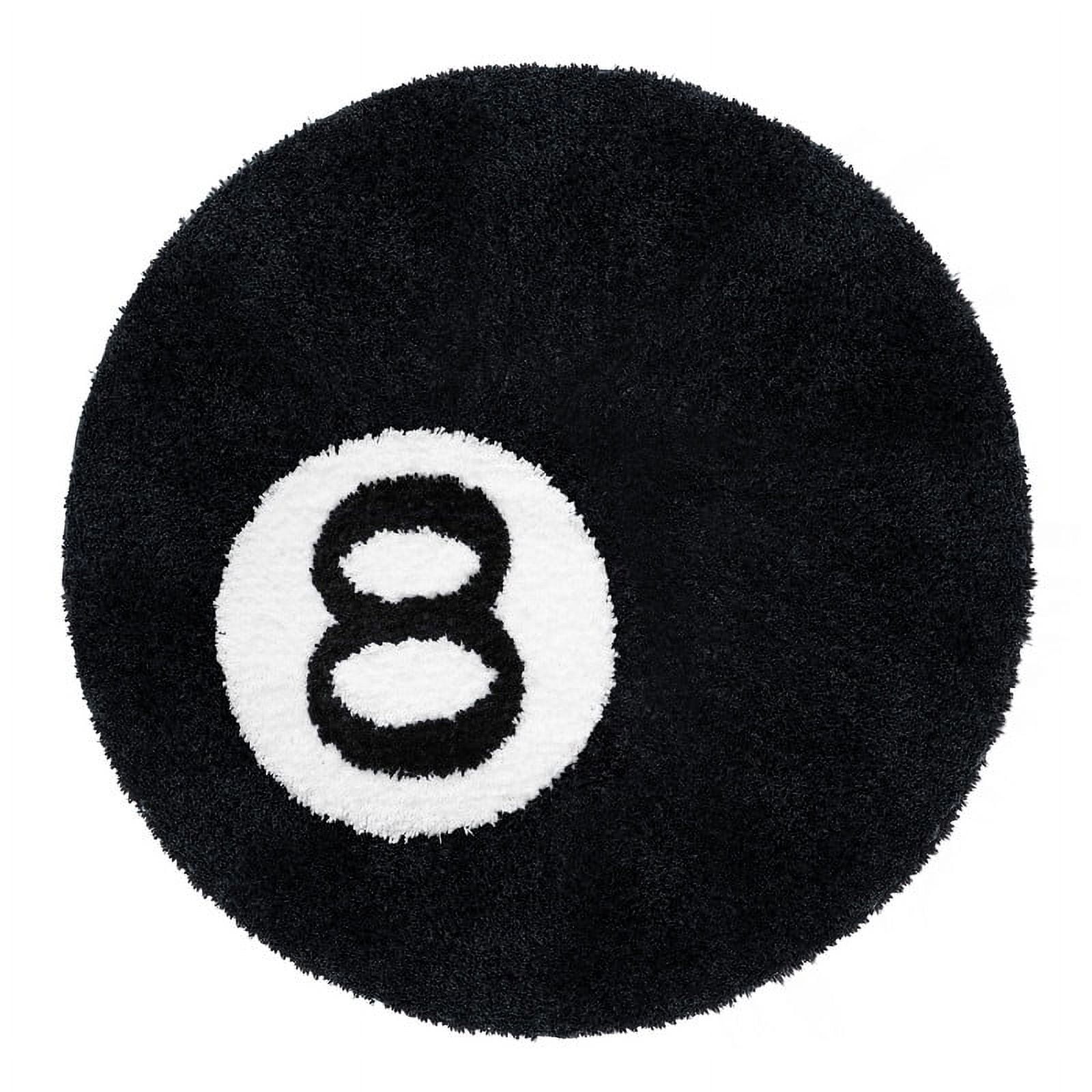 8 Ball Rug, 40 inch Big Round Rug for 8 Ball Decor, Washable 8 Ball ...