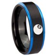 8-Ball Step Edge Black And Blue Tungsten Promised Ring 10MM - Walmart.com