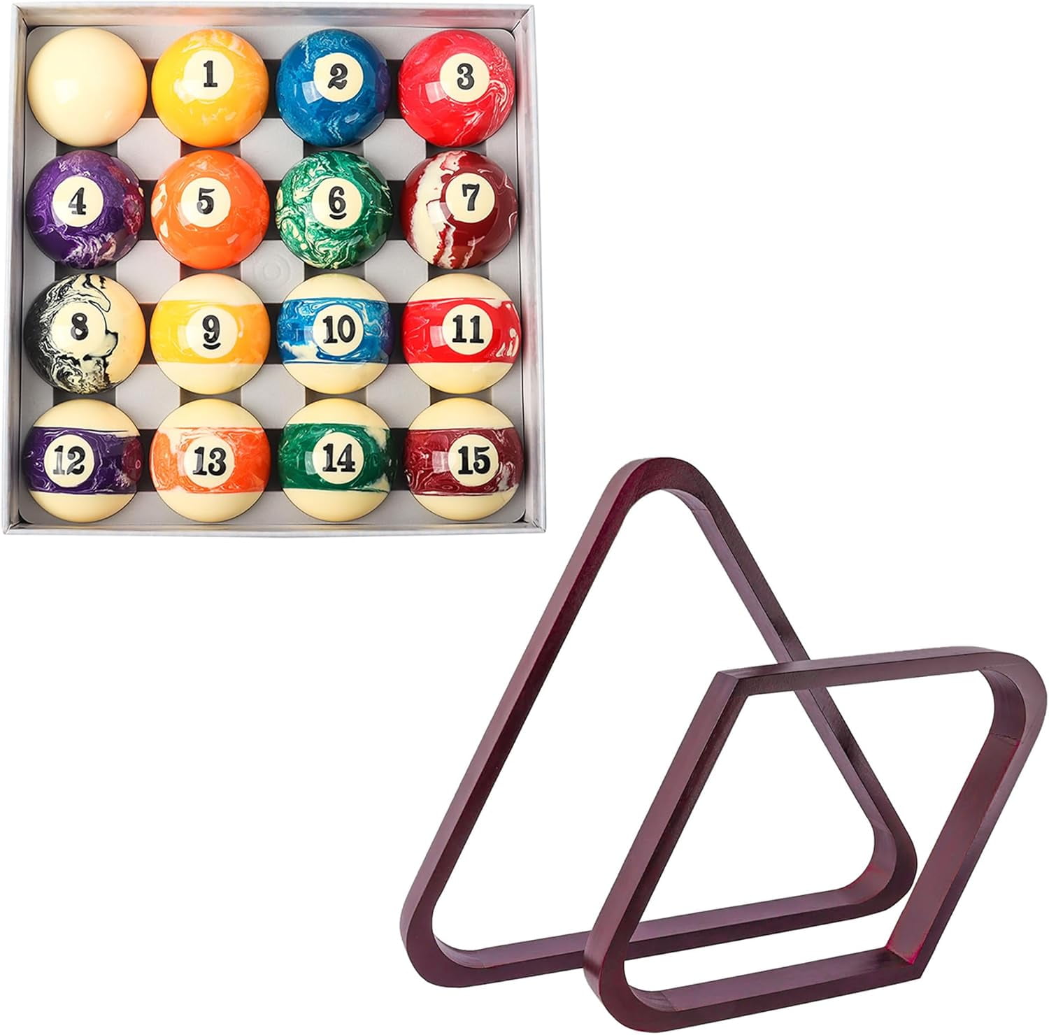 8-Ball Triangle & 9-Ball Diamond Pool Ball Racks with 2-1/4" Standard ...
