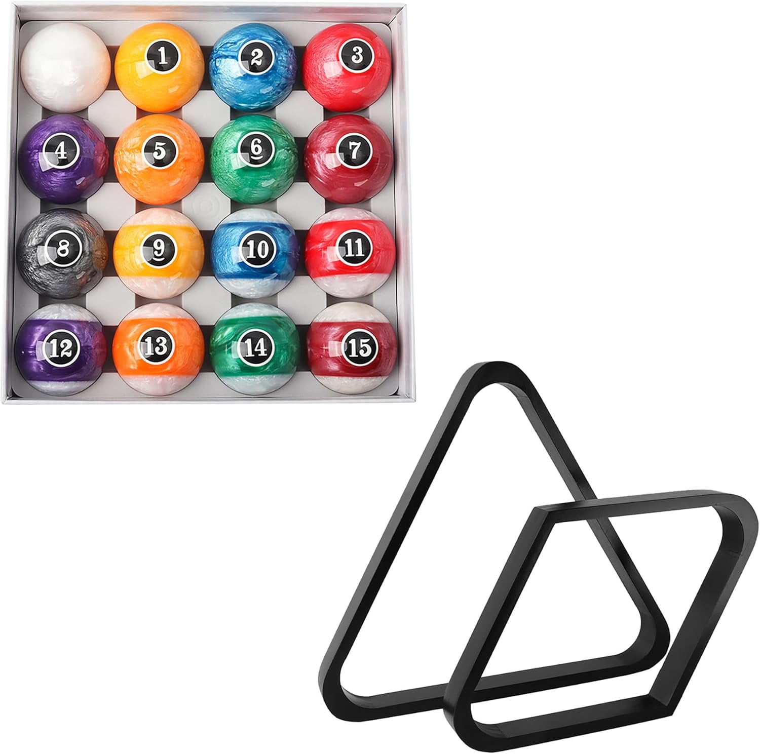 8-Ball Triangle & 9-Ball Diamond Pool Ball Racks with 2-1/4" Standard ...