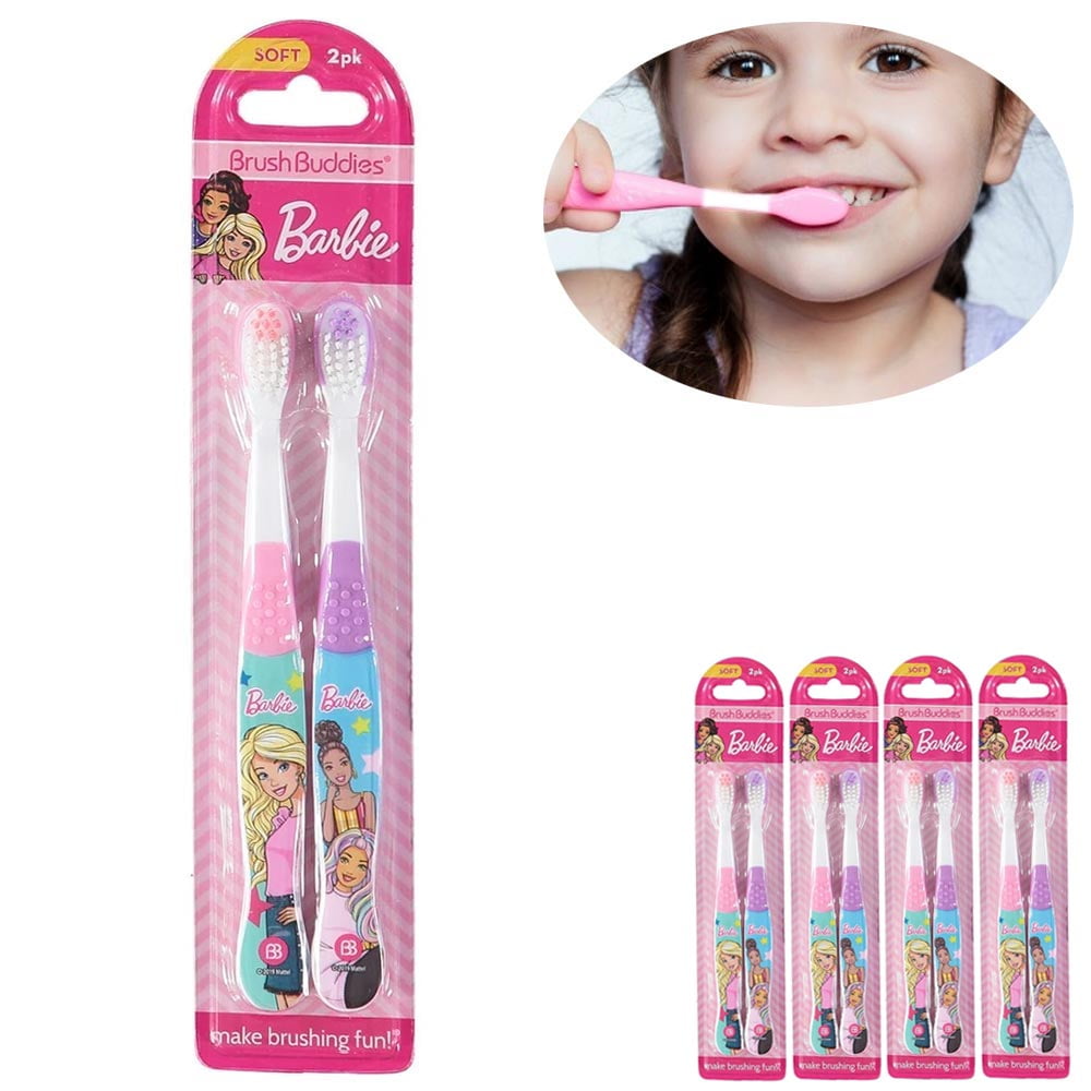 8 Barbie Soft Toothbrush Brush Buddies Teeth Girls Toddler Oral Care ...