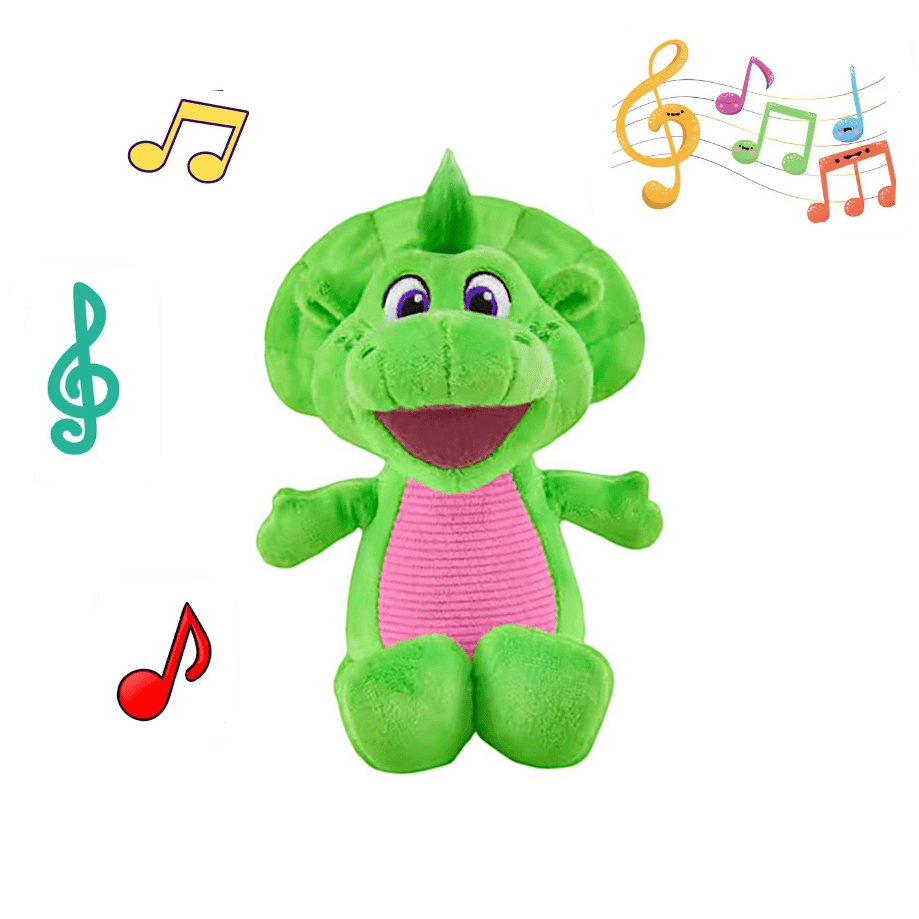 8" Barney Green Dinosaur Plush, Singing Barney Stuffed Animals Plush ...
