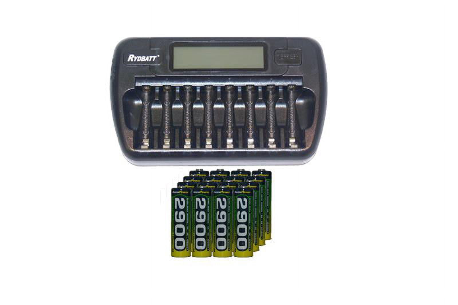 8 Bay AA / AAA LCD Battery Charger + 8 AA 2600 mAh AccuLoop-X NiMH ...