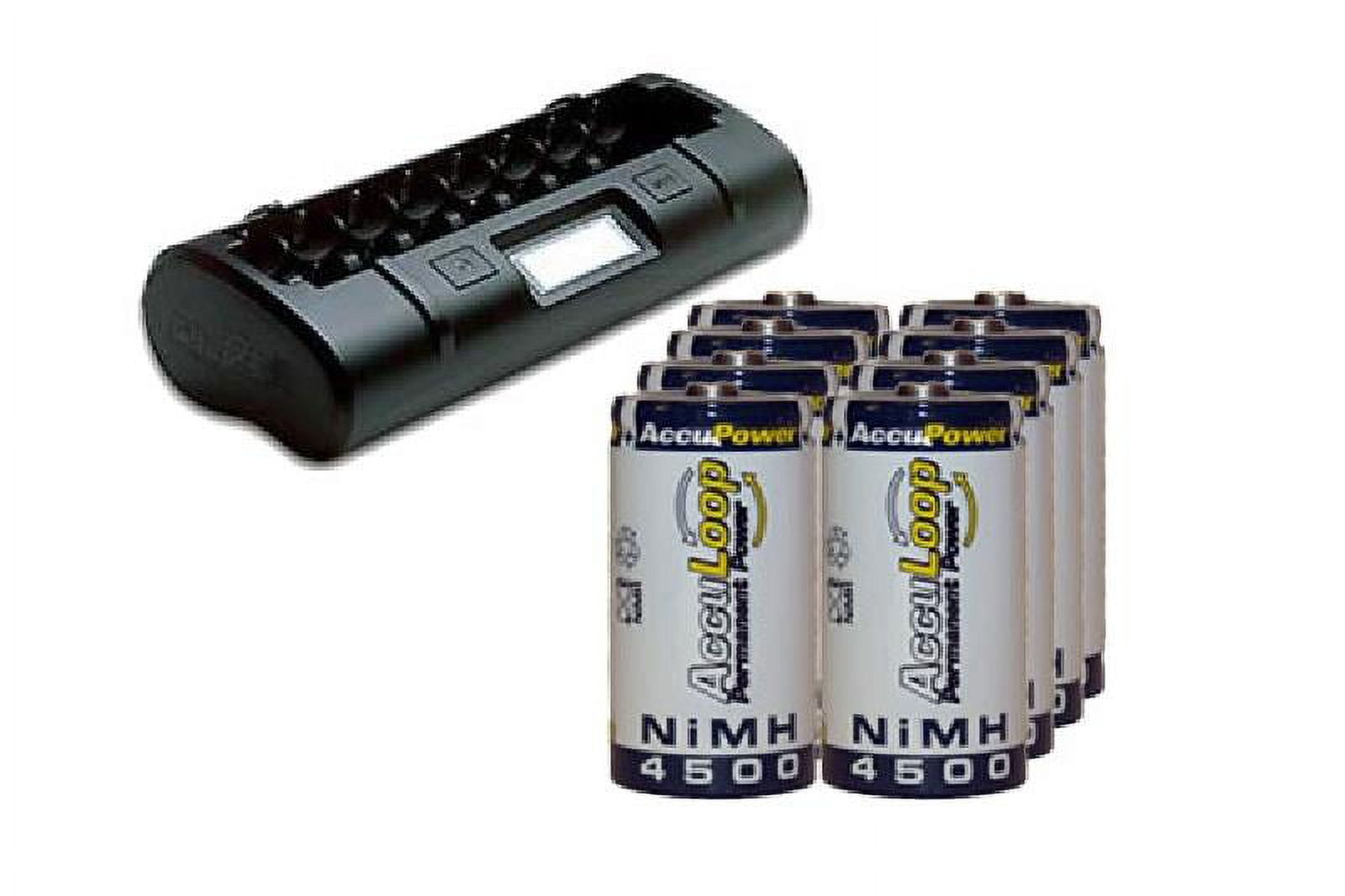 8 Bay LCD Maha Powerex Battery Charger + 8 C NiMH AccuPower AccuLoop ...