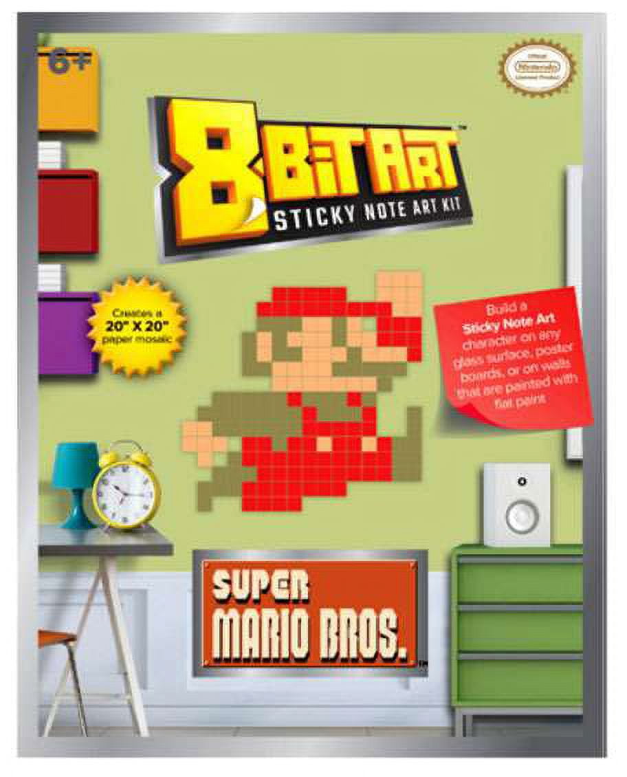 8-Bit Art 20 x 20 Mario Sticky Note Art Kit (Jumping) - Walmart.com