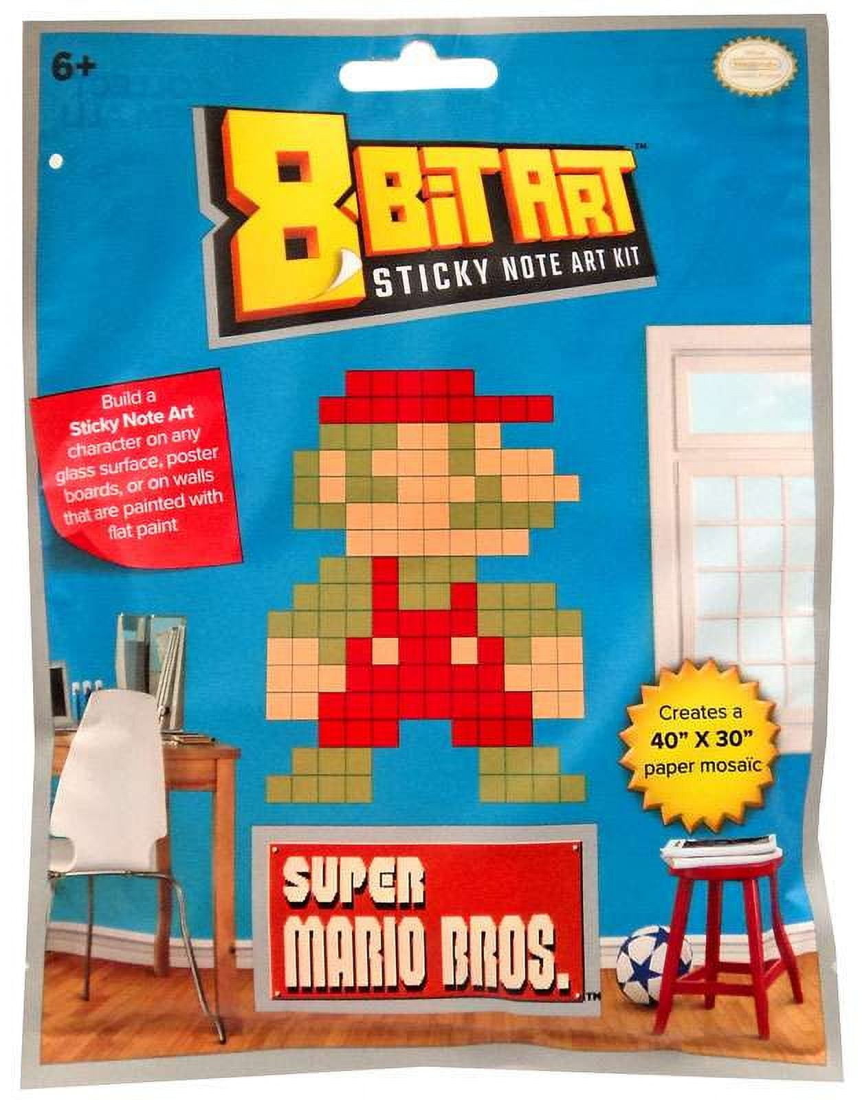 8-Bit Art 40 x 30 Mario Sticky Note Art Kit (Standing) - Walmart.com