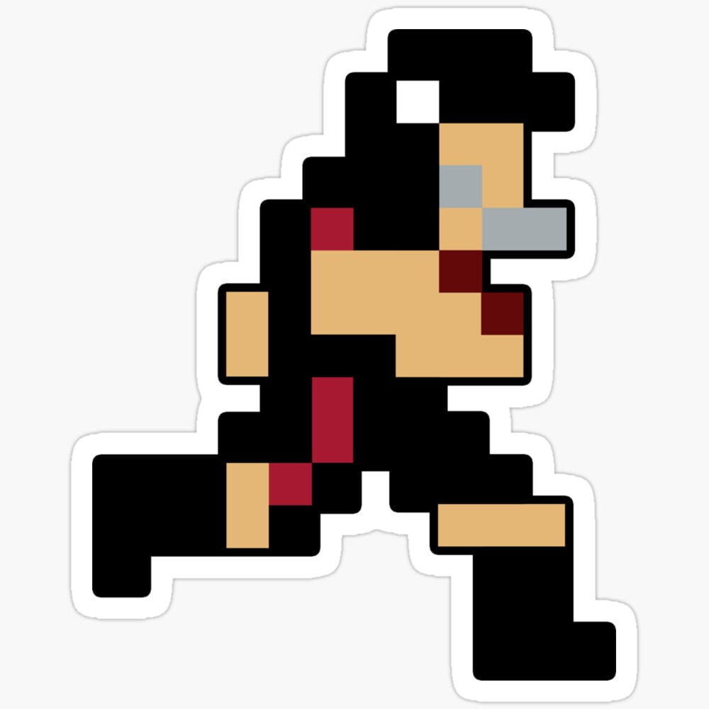 8-Bit Atlanta Retro Pixel Football Player Sticker Phone Decal Water ...