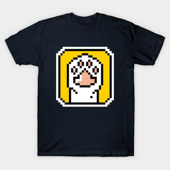 8-Bit Cat Paw Icon Tee with Retro Pixel Design Bold Yellow Frame ...