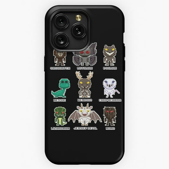 8 Bit Cryptid Monsters Retro Creature Design iPhone Case 17 16 15 14 13 ...